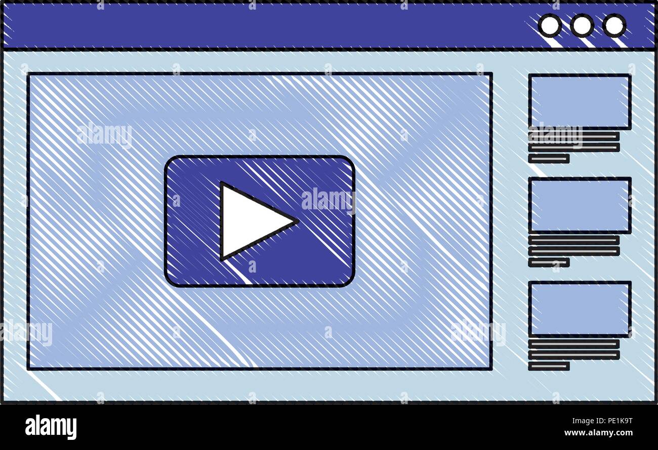website video play button streaming vector illustration Stock Vector ...