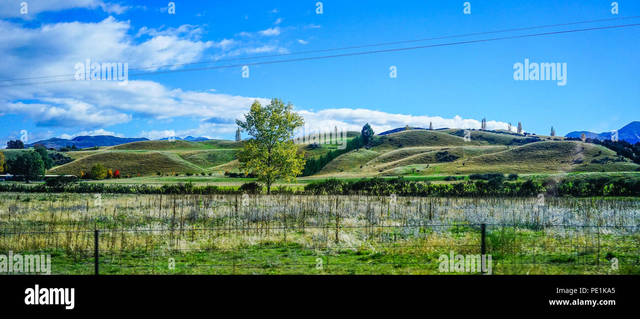 Mountain scenery at sunny day in South Island, New Zealand Stock Photo ...