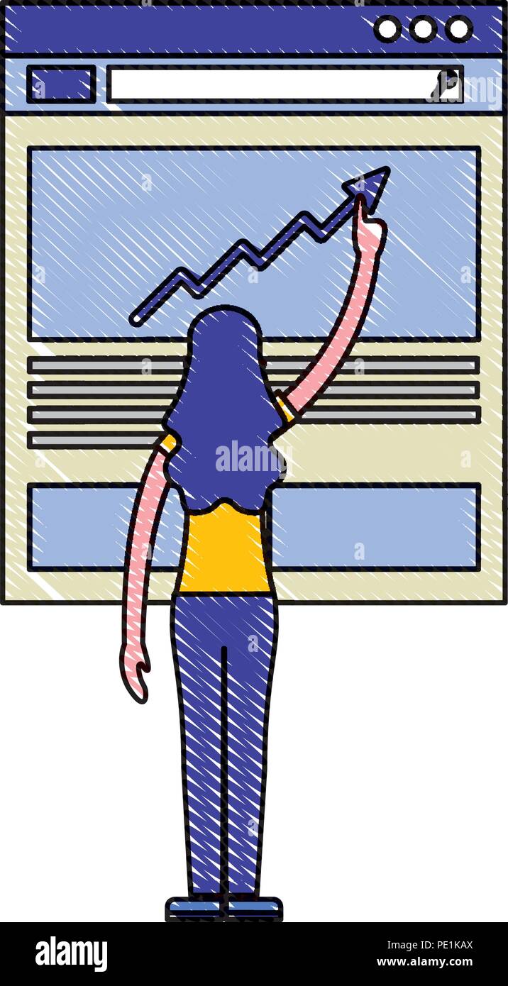 woman website financial business growth arrow vector illustration Stock ...