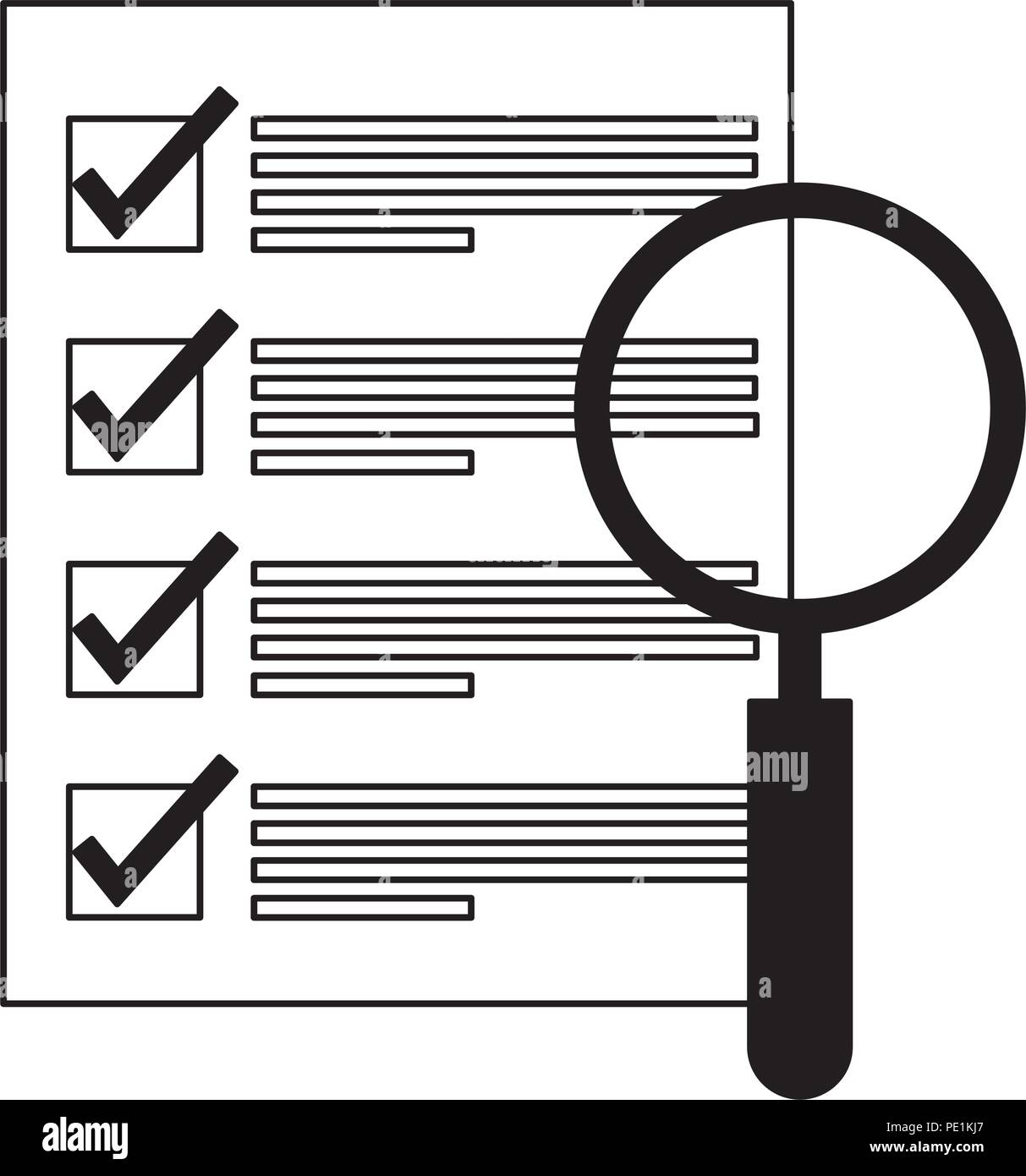 document file with magnifying glass isolated icon vector illustration ...