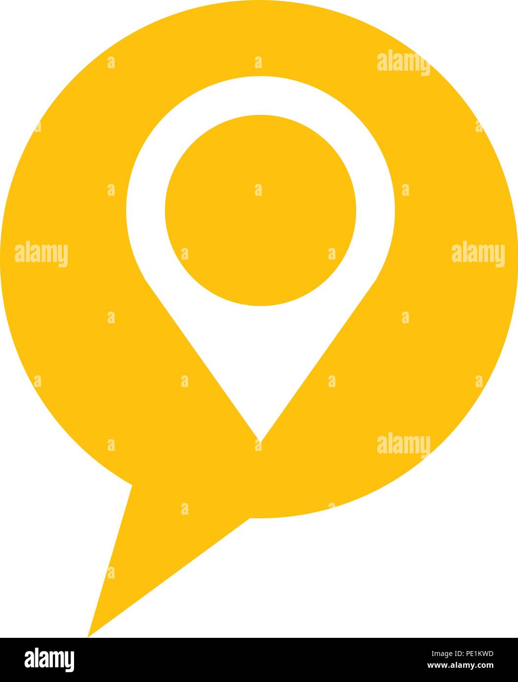 speech bubble with pin location isolated icon vector illustration ...
