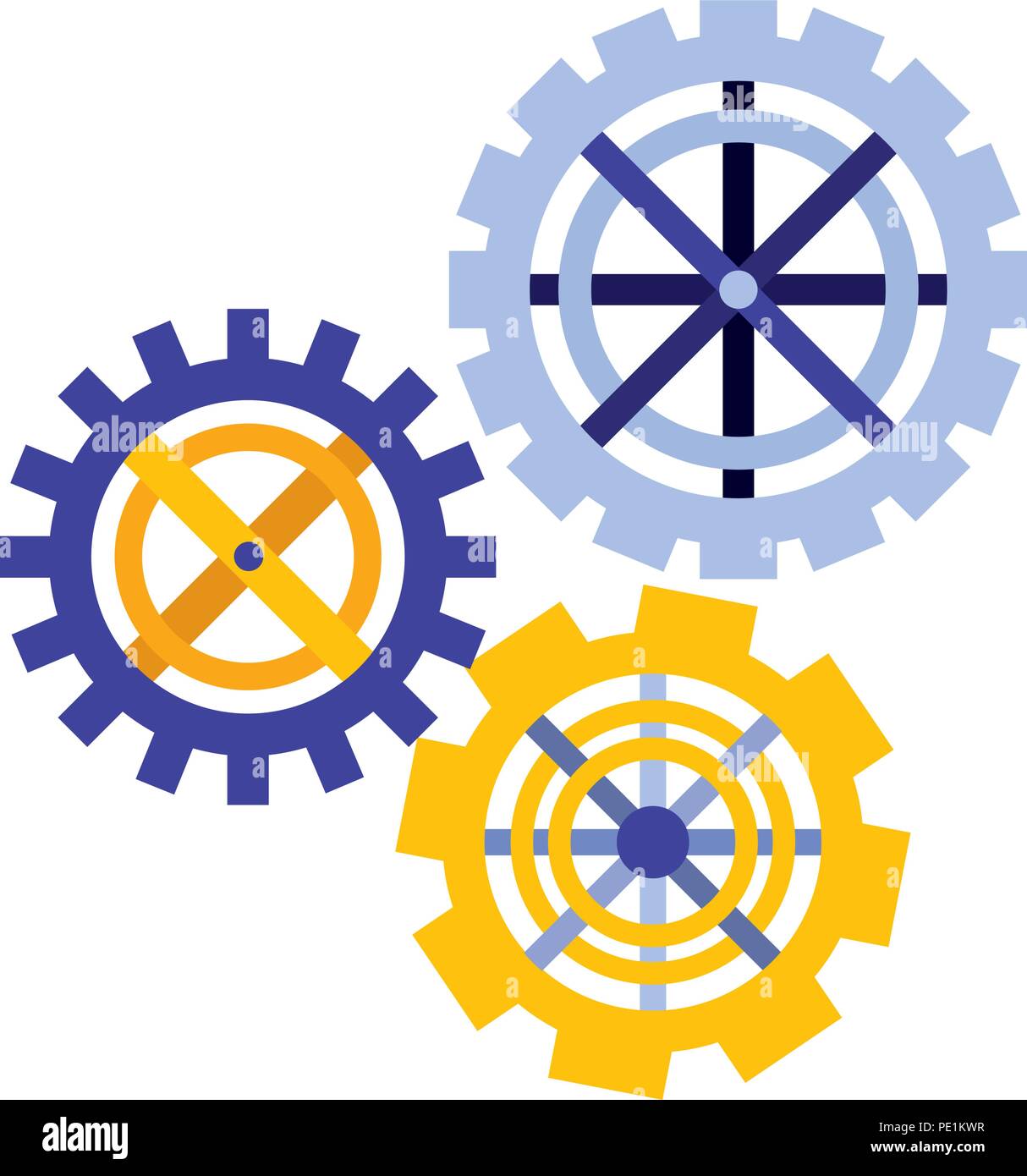 set gears machine isolated icon vector illustration design Stock Vector ...