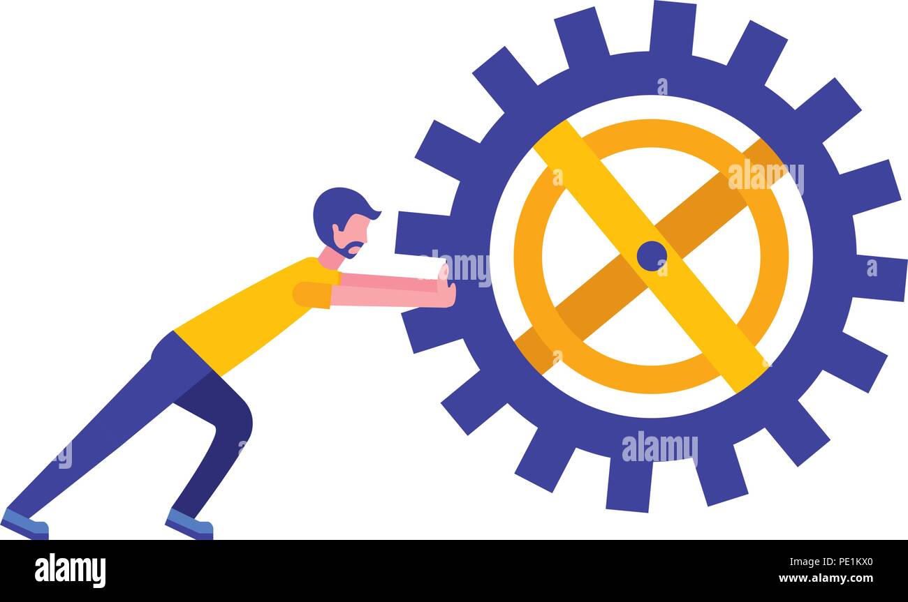 Mechanics pushing Stock Vector Images - Alamy