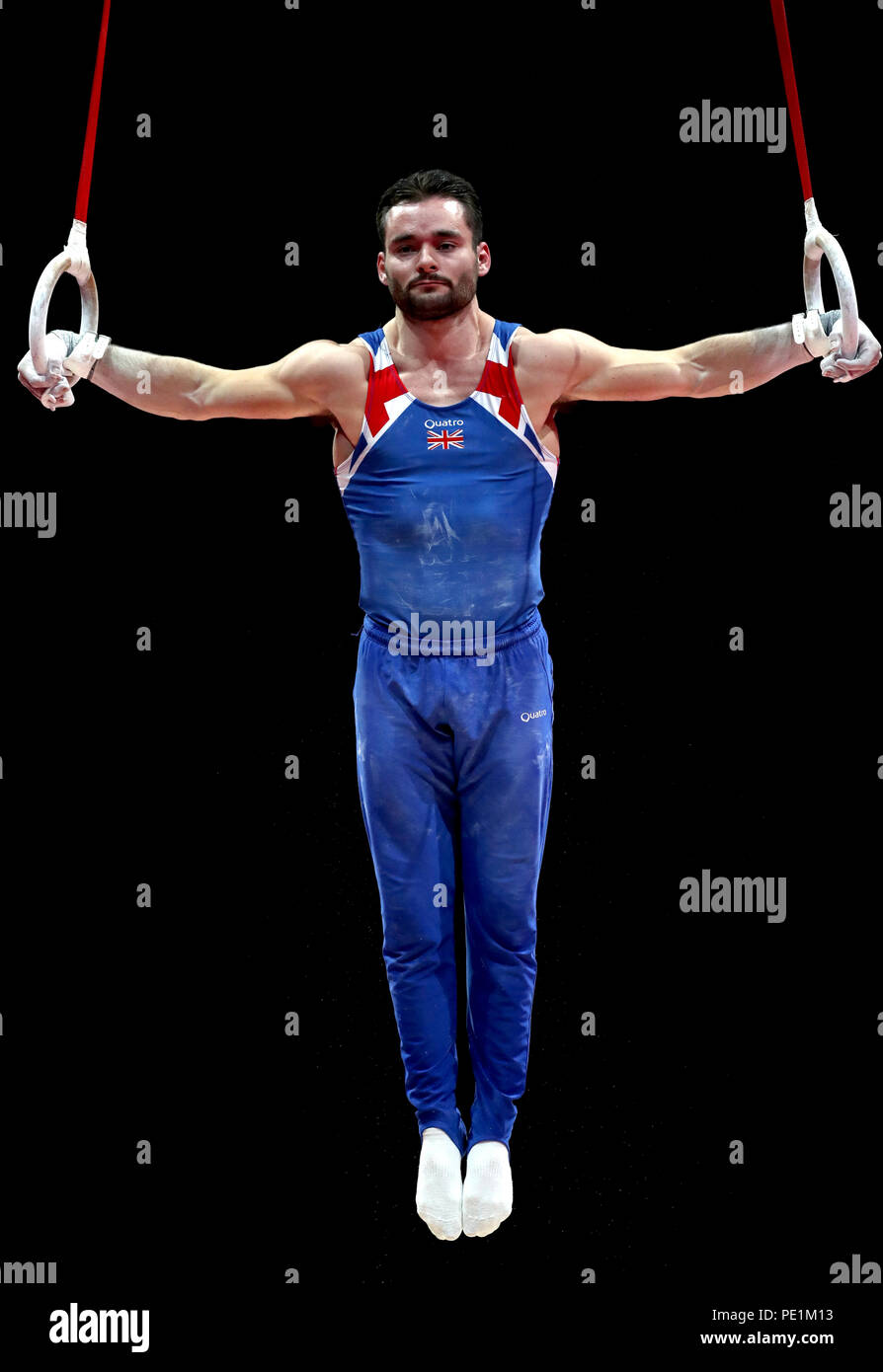 Great Britain's James Hall competes on the rings in the Men's ...