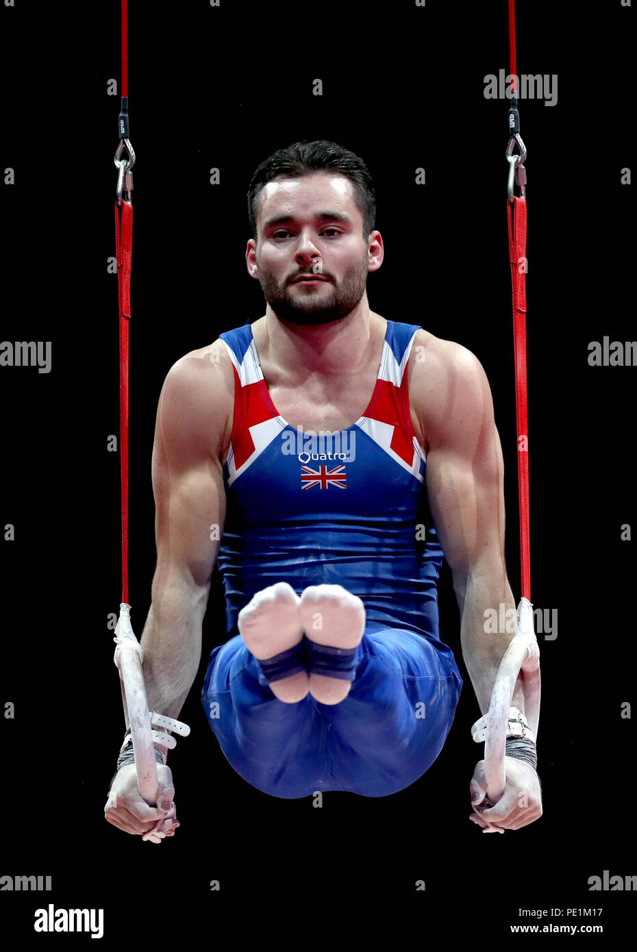 Great Britain's James Hall competes on the rings in the Men's ...