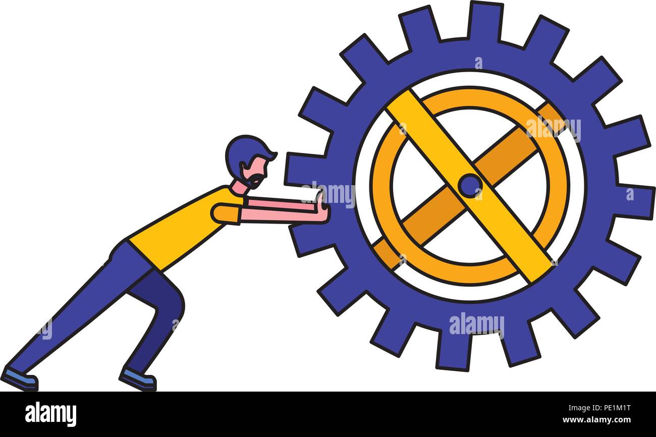 Mechanics pushing Stock Vector Images - Alamy