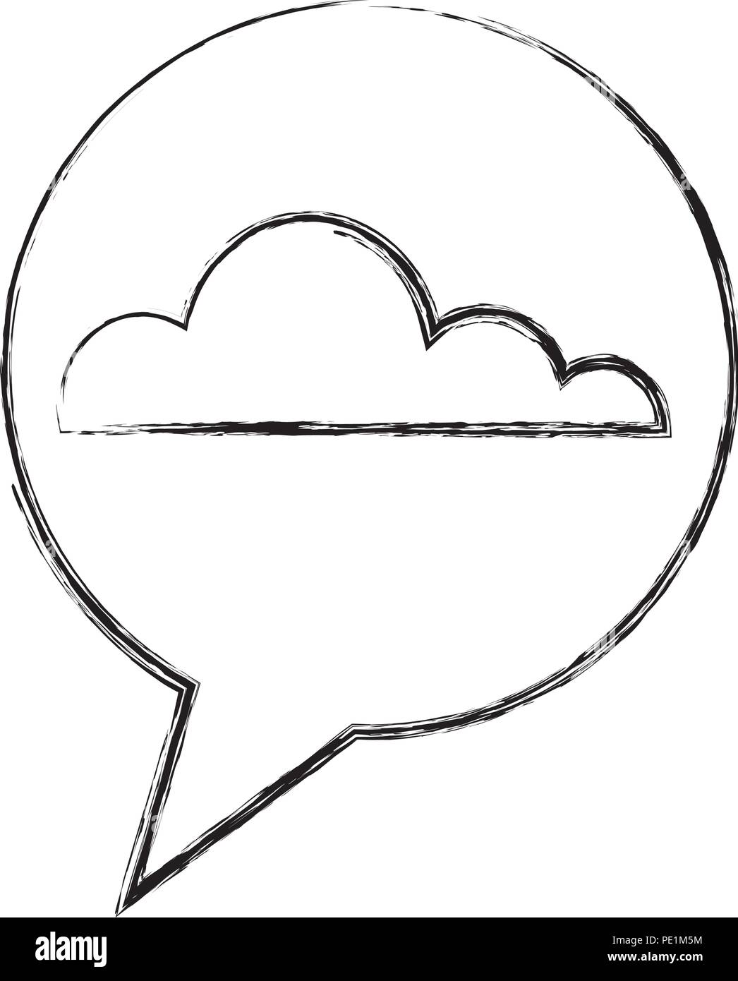 cloud weather speech bubble vector illustration hand drawing Stock ...