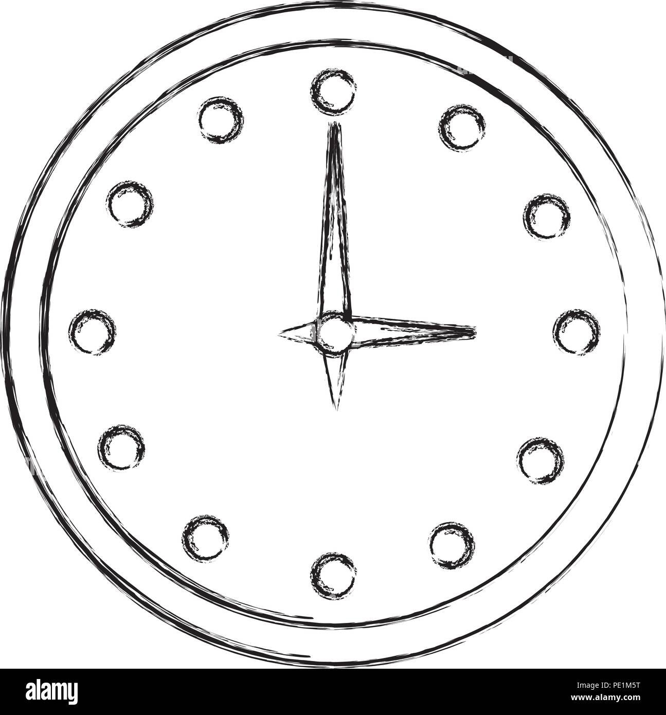 round clock time hour accessory vector illustration hand drawing Stock ...
