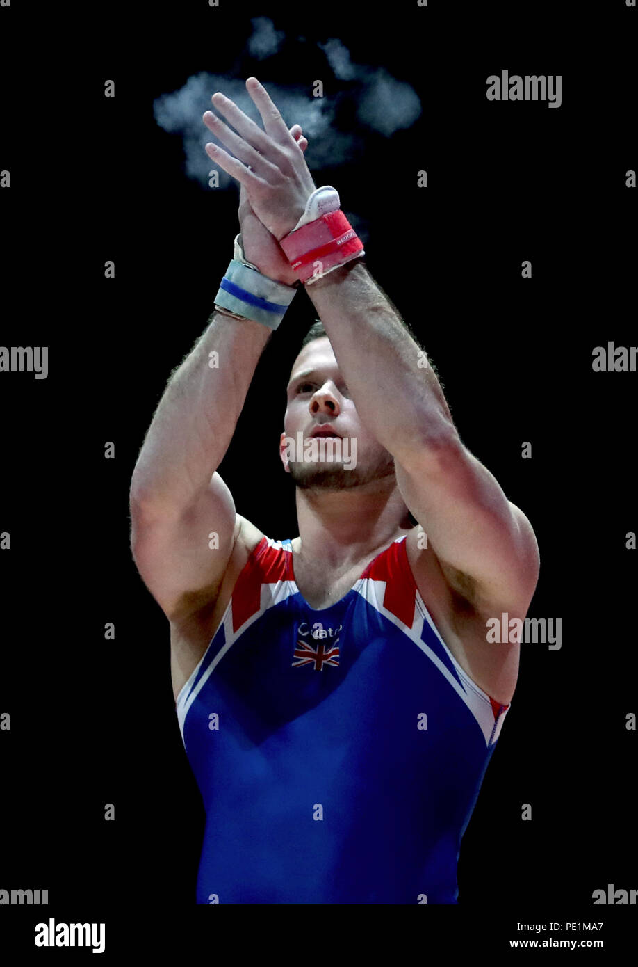 Great Britain's Dominick Cunningham after competing in the vault ...
