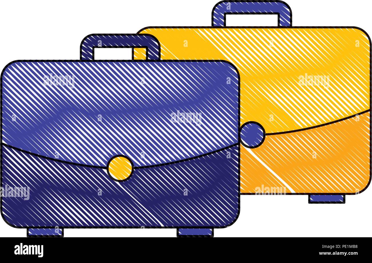 two business briefcase equipment accessories vector illustration ...