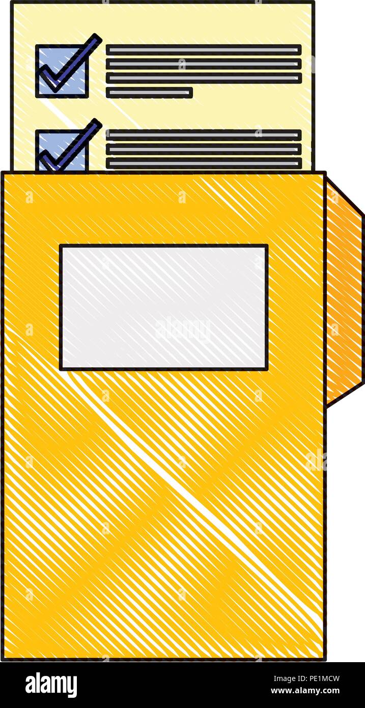 business office folder paper report document vector illustration ...