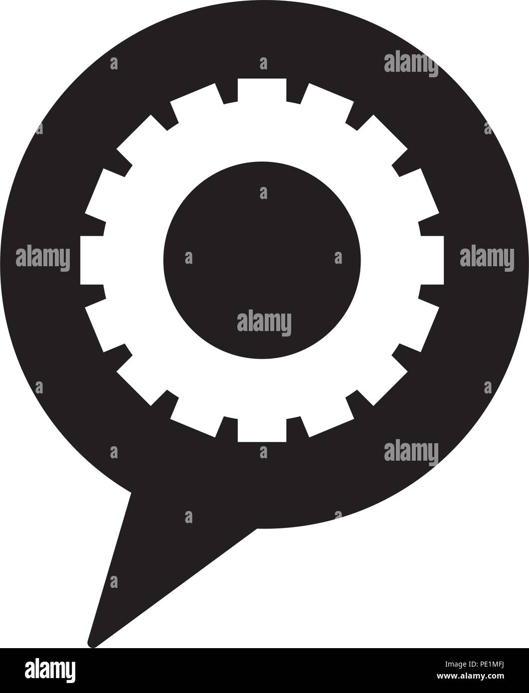speech bubble with gear isolated icon vector illustration design Stock ...