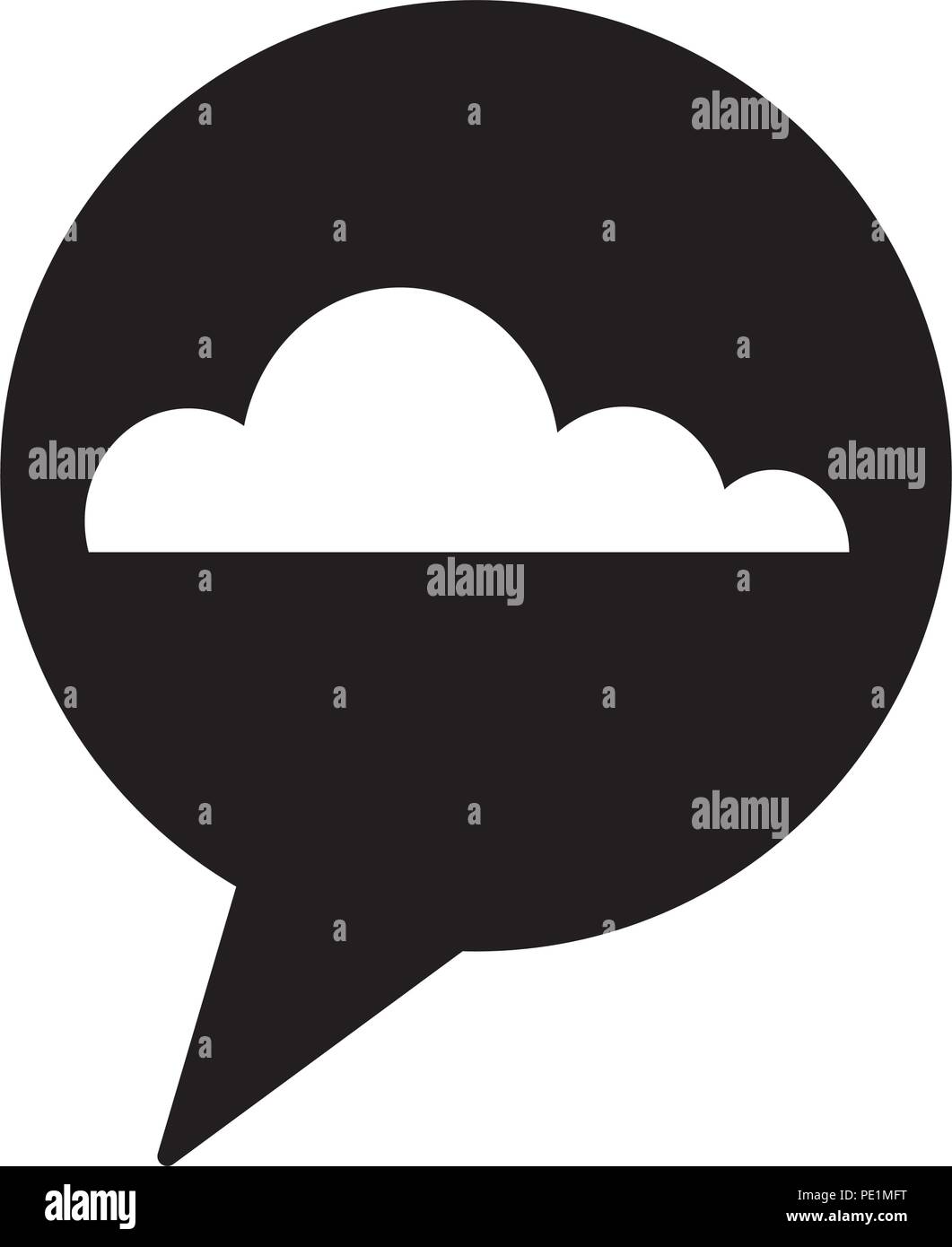 speech bubble with cloud isolated icon vector illustration design Stock ...