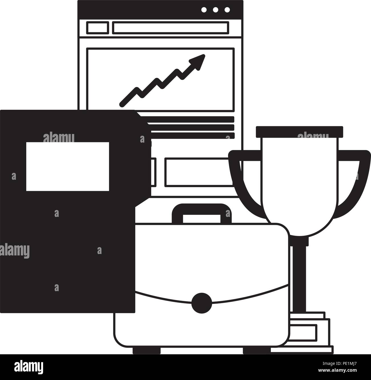 portfolio briefcase with folder and objects vector illustration design ...
