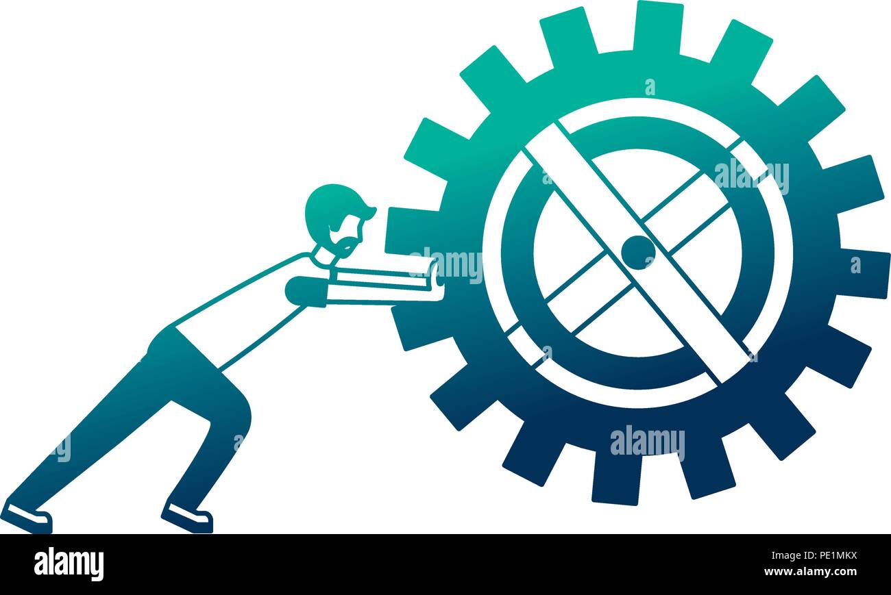 Mechanics pushing Stock Vector Images - Alamy