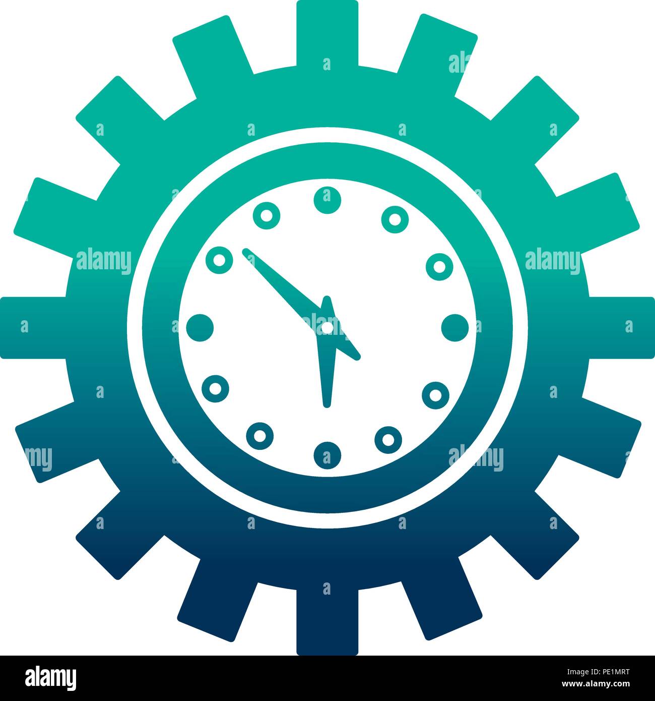 watch time in shape gear machine isolated icon vector illustration ...