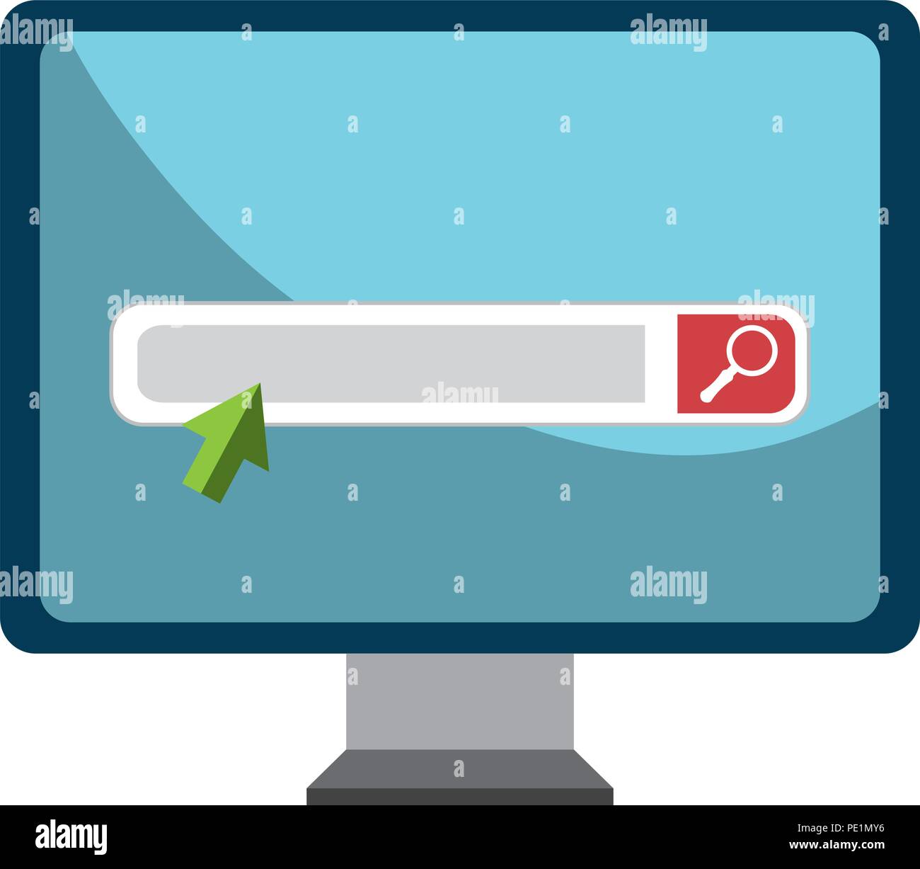 monitor computer with search bar Stock Vector Image & Art - Alamy
