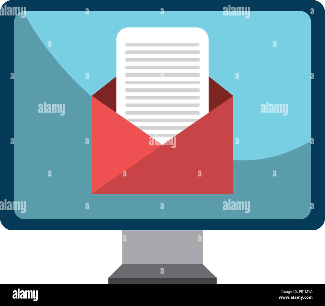 monitor computer with envelope mail Stock Vector Image & Art - Alamy