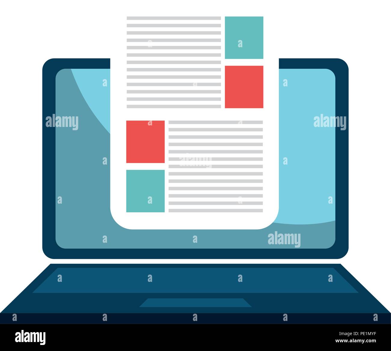 computer laptop with document Stock Vector Image & Art - Alamy