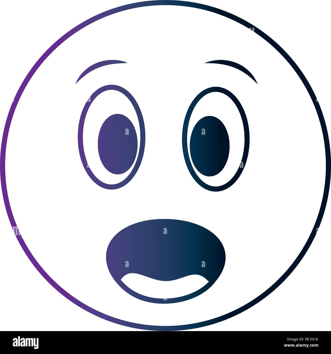 big smiley surprised emoticon neon design image Stock Vector Image ...