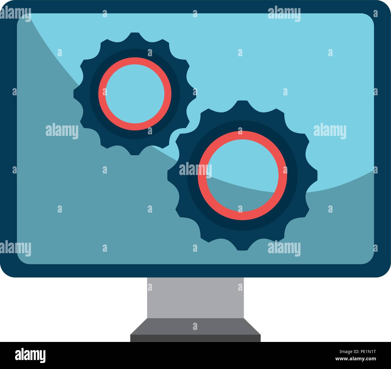 monitor computer with gears Stock Vector Image & Art - Alamy