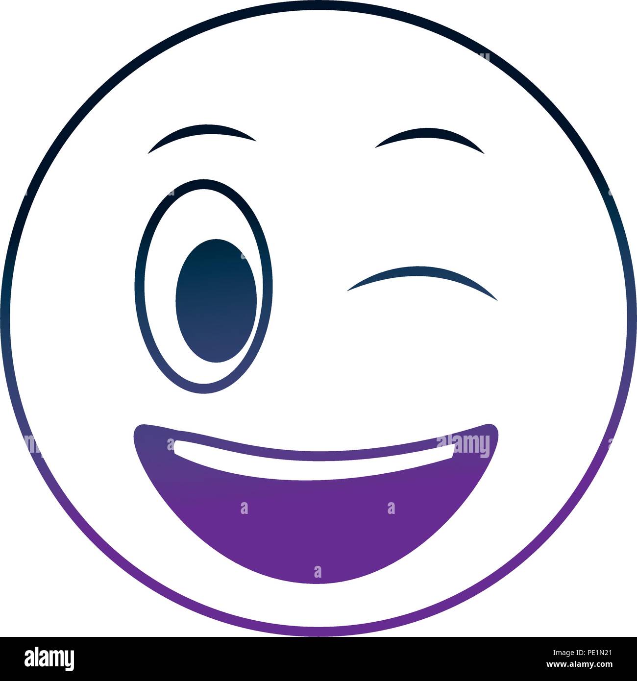 smiley big emoticon winking face neon design image Stock Vector Image ...