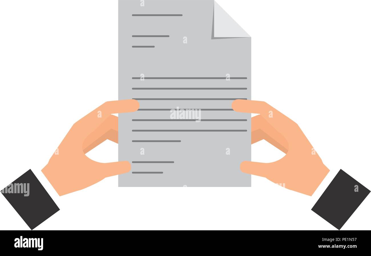 hands with document file isolated icon Stock Vector Image & Art - Alamy
