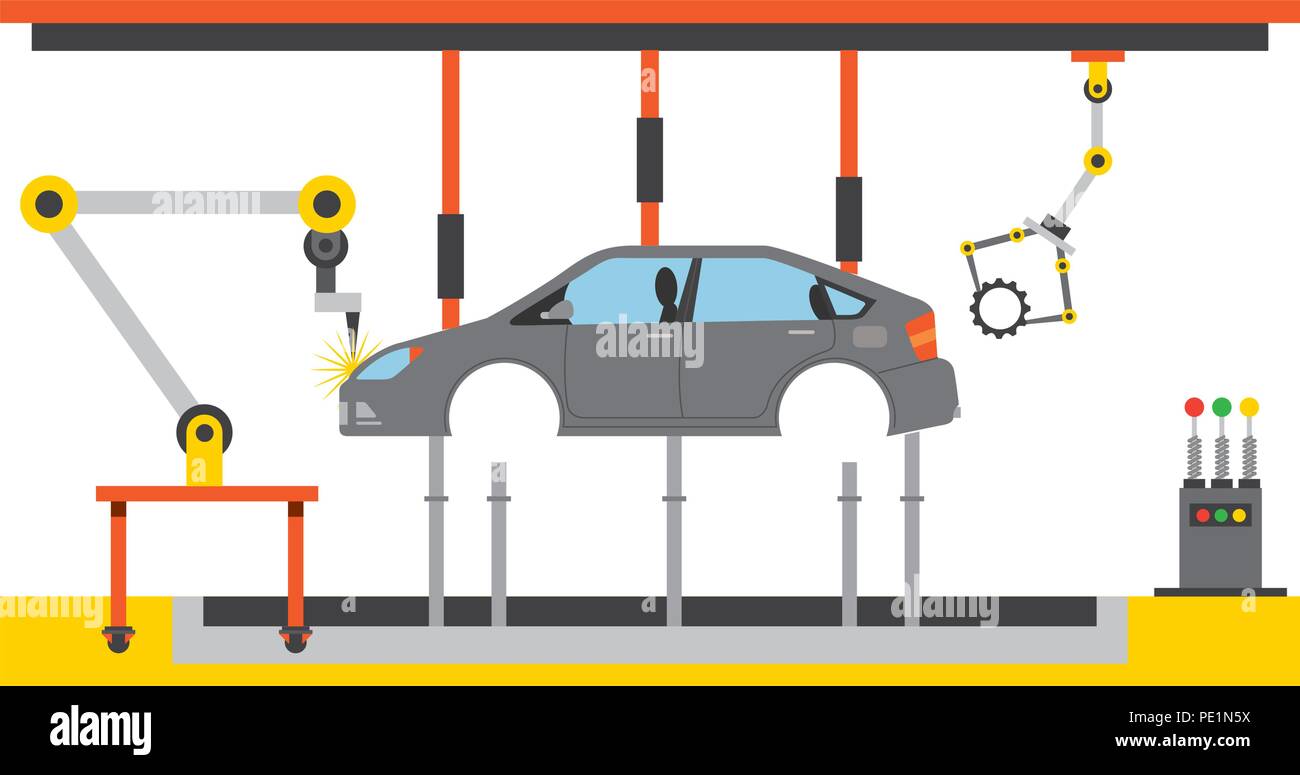 Assembly Line Industrial Machine Icon Stock Photos & Assembly Line ...