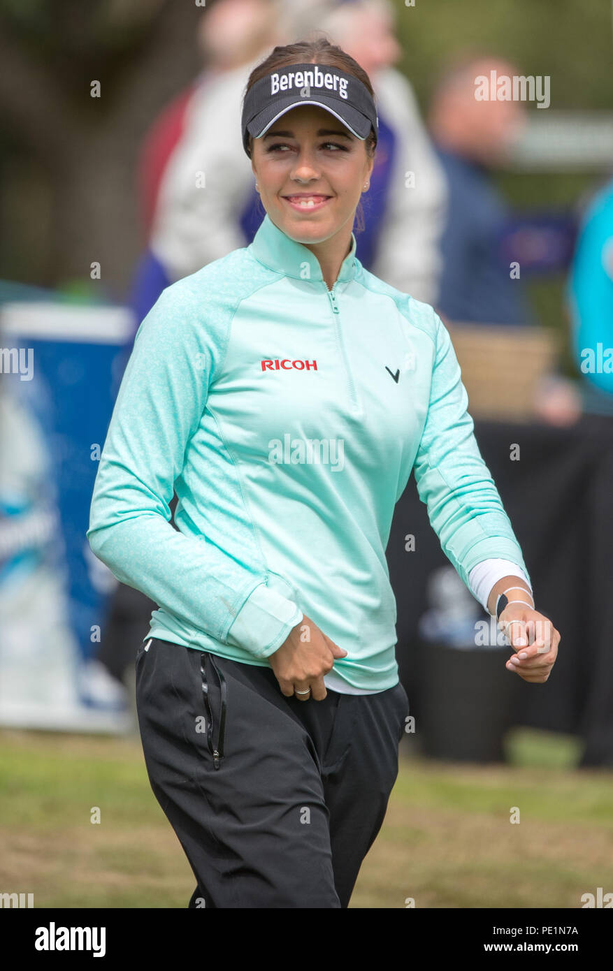 Great Britain's Georgia Hall walks off the tee at the 1st during day ...