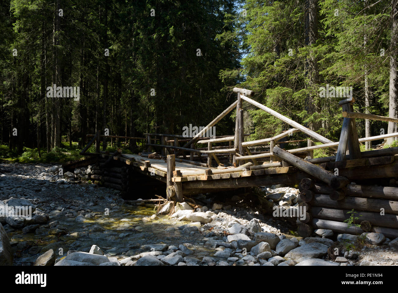 Bridge collapsed due to a flooding of the mountain stream in the High ...