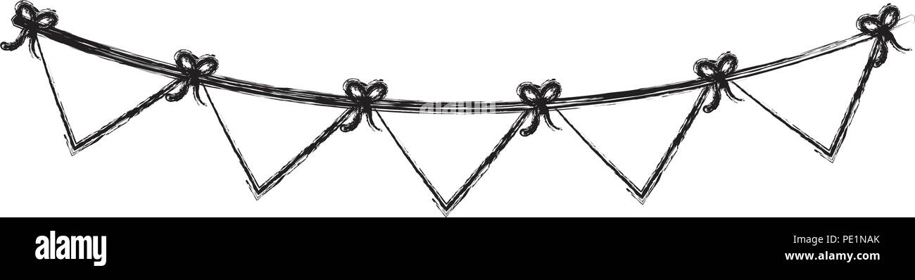 decorative garland festive ornament hand drawing design Stock Vector ...