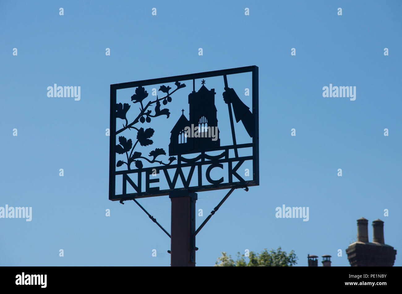 Newick Village Sign Sussex Stock Photo - Alamy