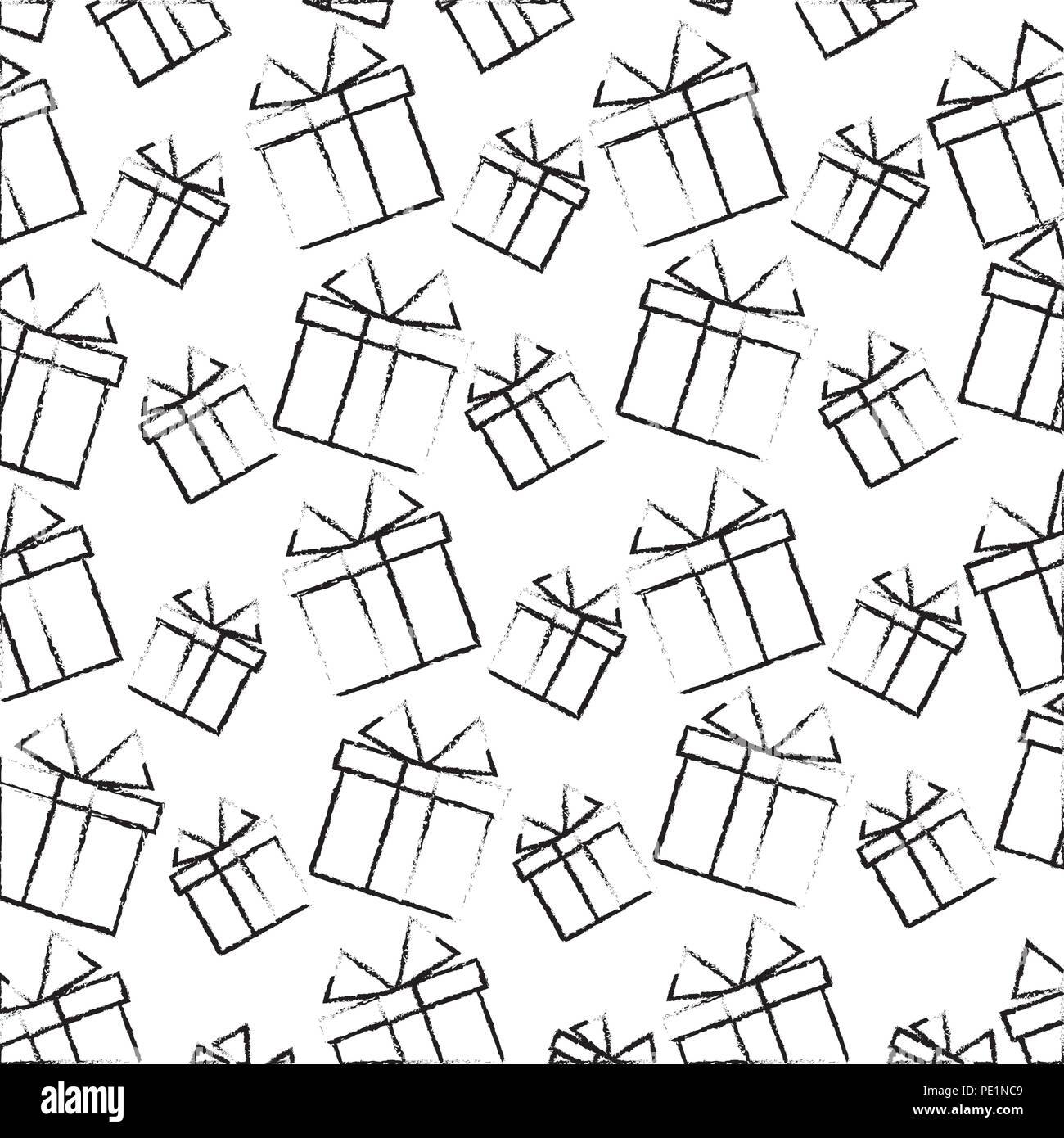 birthday gift boxes celebration decoration pattern hand drawing design ...