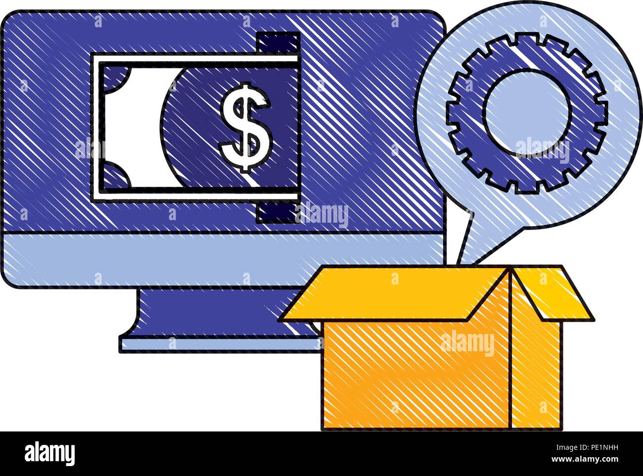 Cardboard processing Stock Vector Images - Alamy