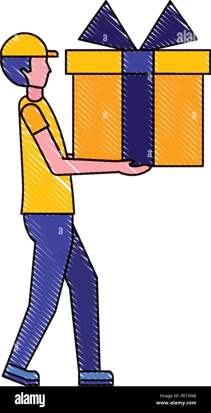 Illustration Cartoon Man Box Stock Photos & Illustration Cartoon Man ...