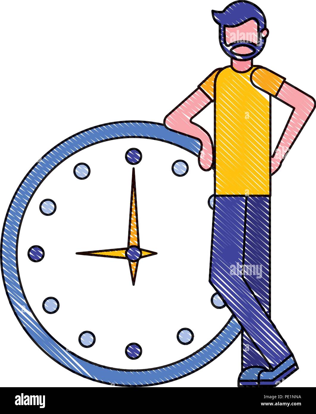Portrait clock businessman in Stock Vector Images - Alamy
