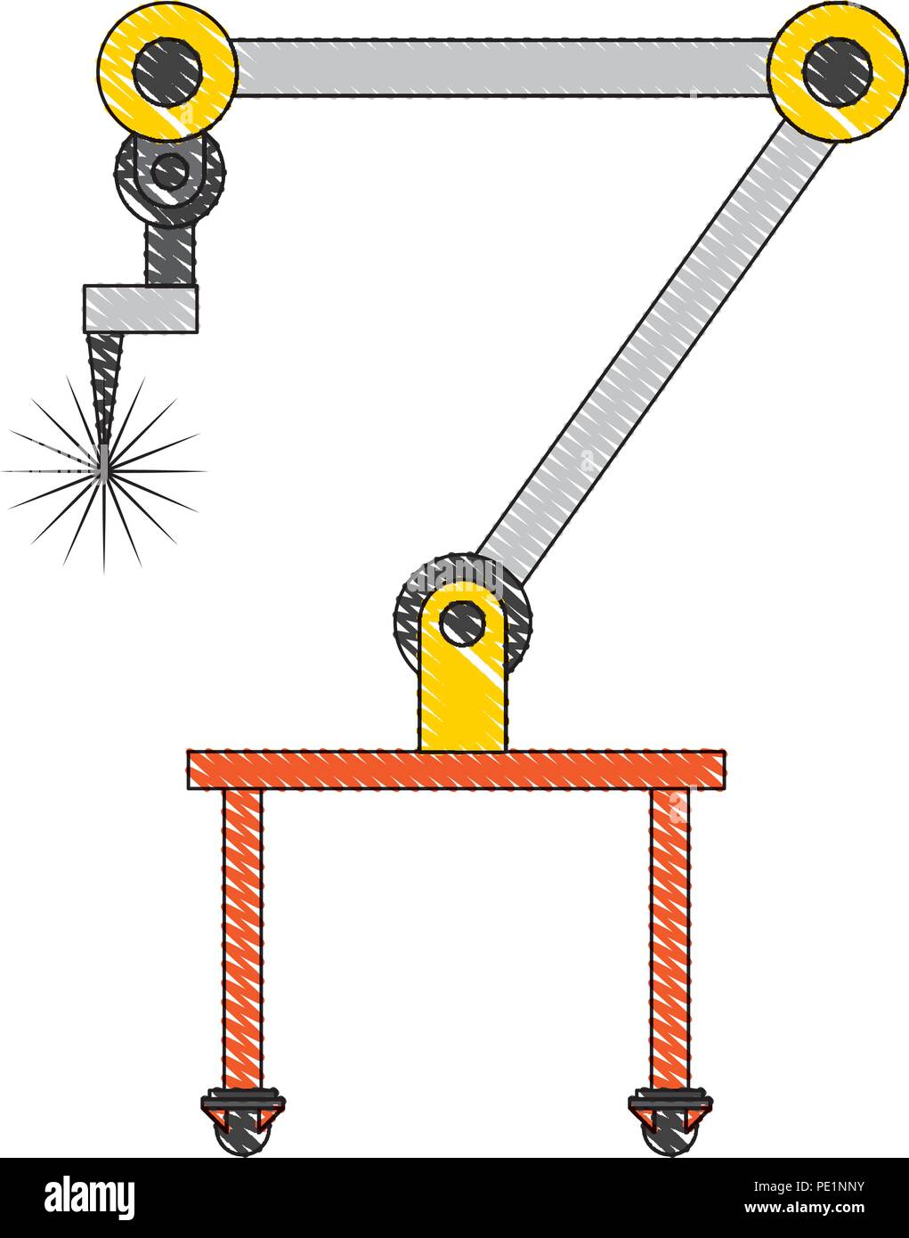 Robot arm equipment welding metal Stock Vector Images - Alamy