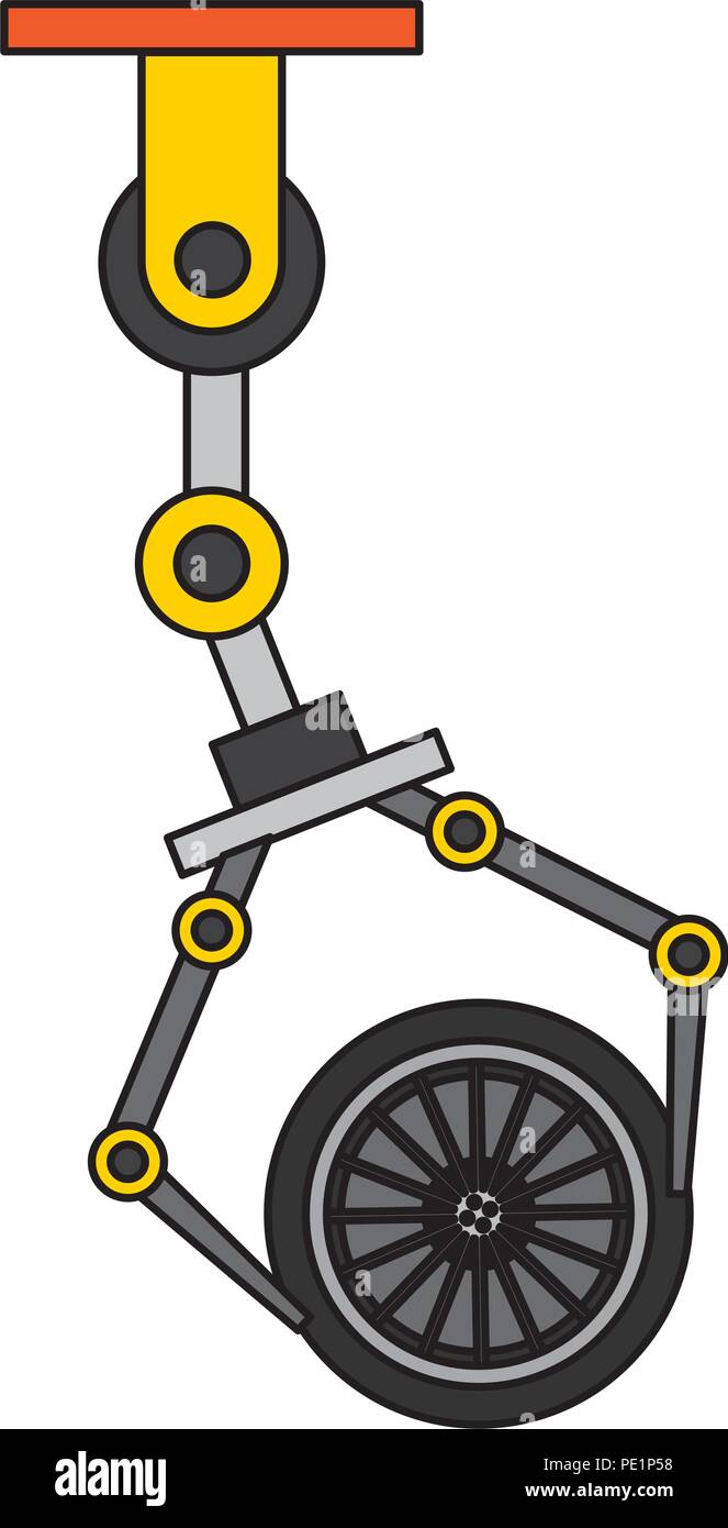robot arm for automotive engineering with car wheel Stock Vector Image ...