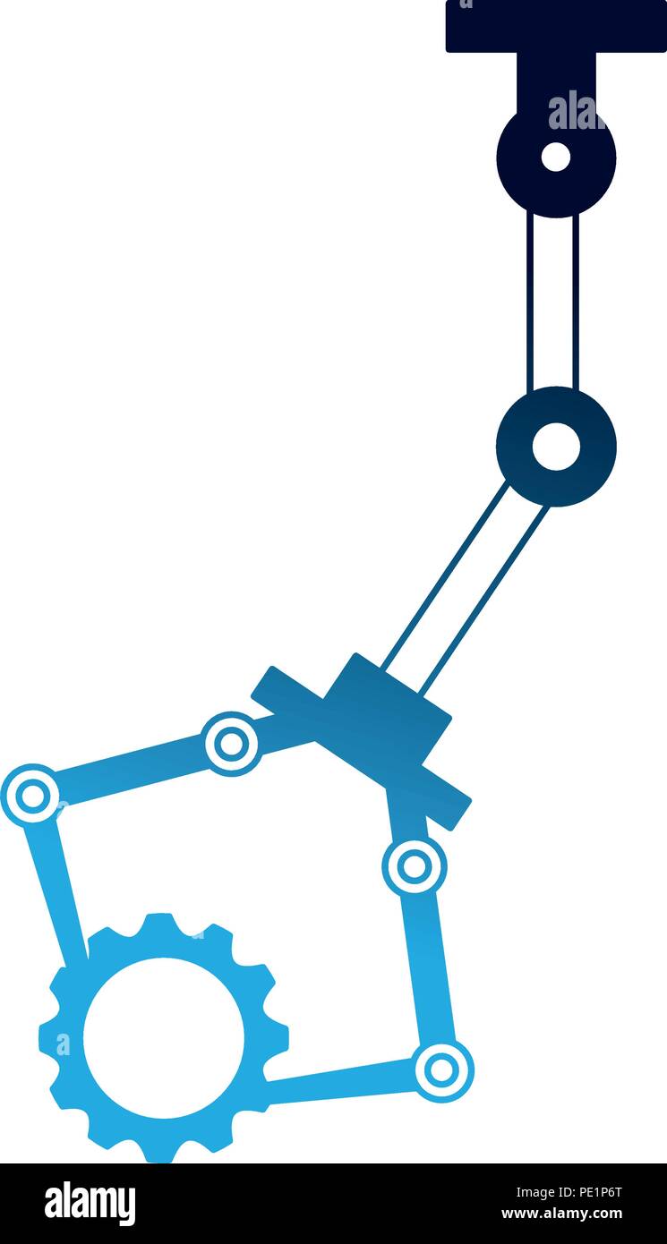 robotic arm holding gear mechanic technology image design Stock Vector ...