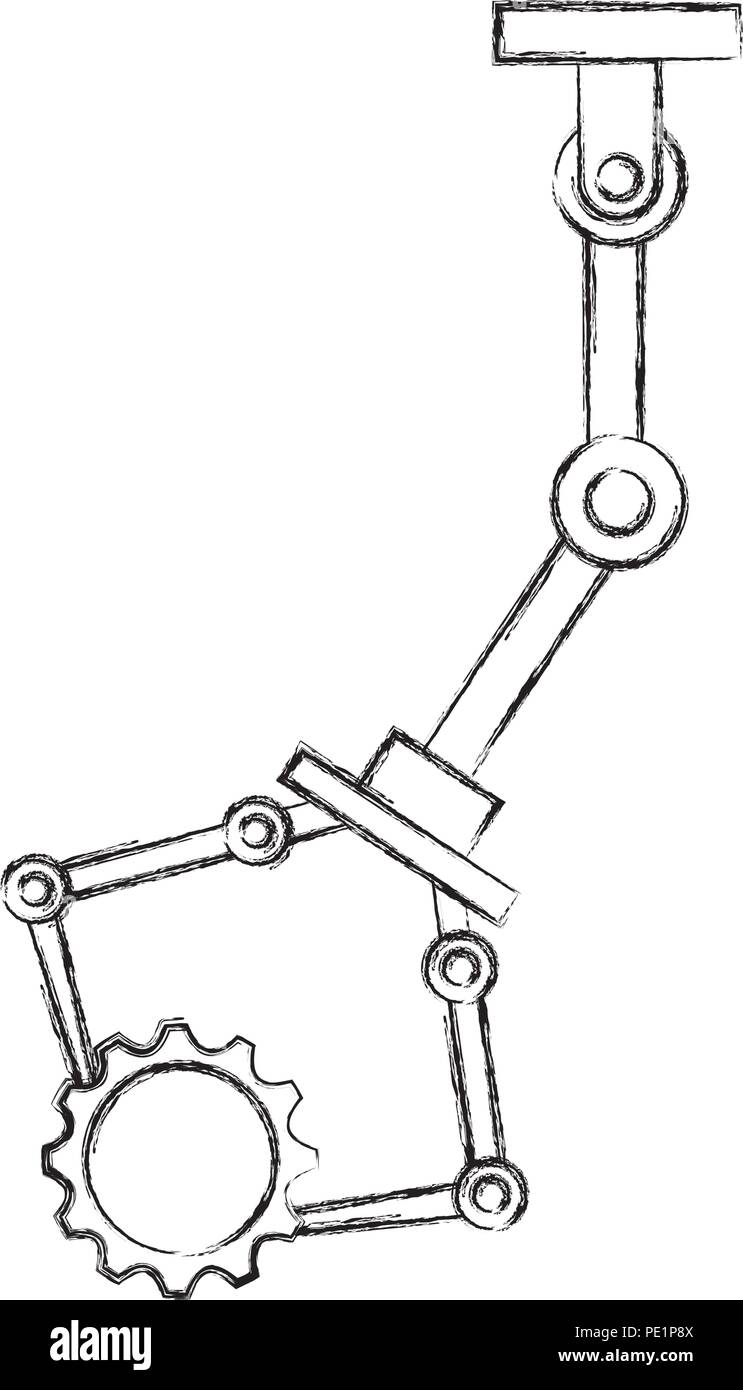 robotic arm holding gear mechanic technology image design Stock Vector ...