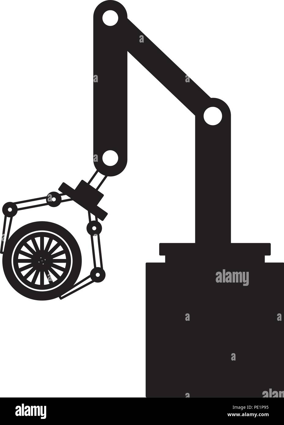robot arm for automotive engineering with car wheel Stock Vector Image ...