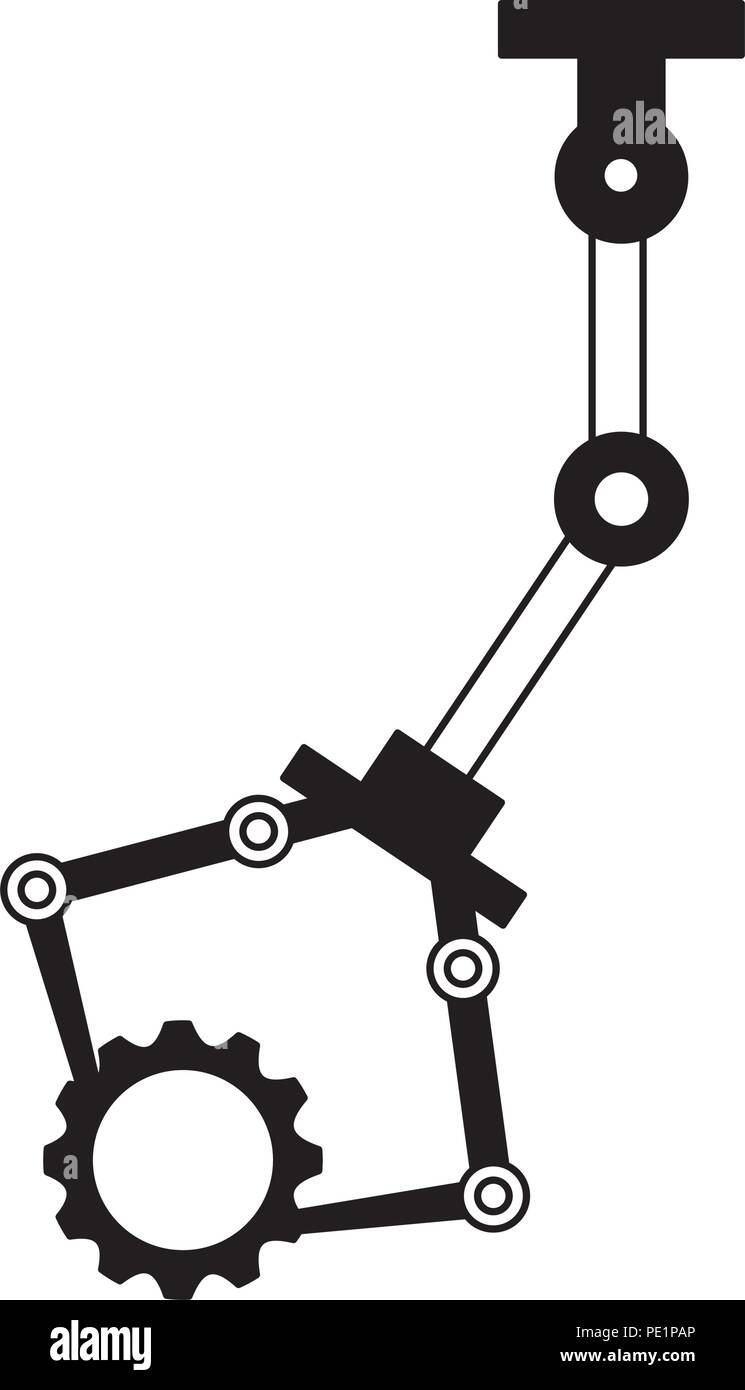 robotic arm holding gear mechanic technology image design Stock Vector ...