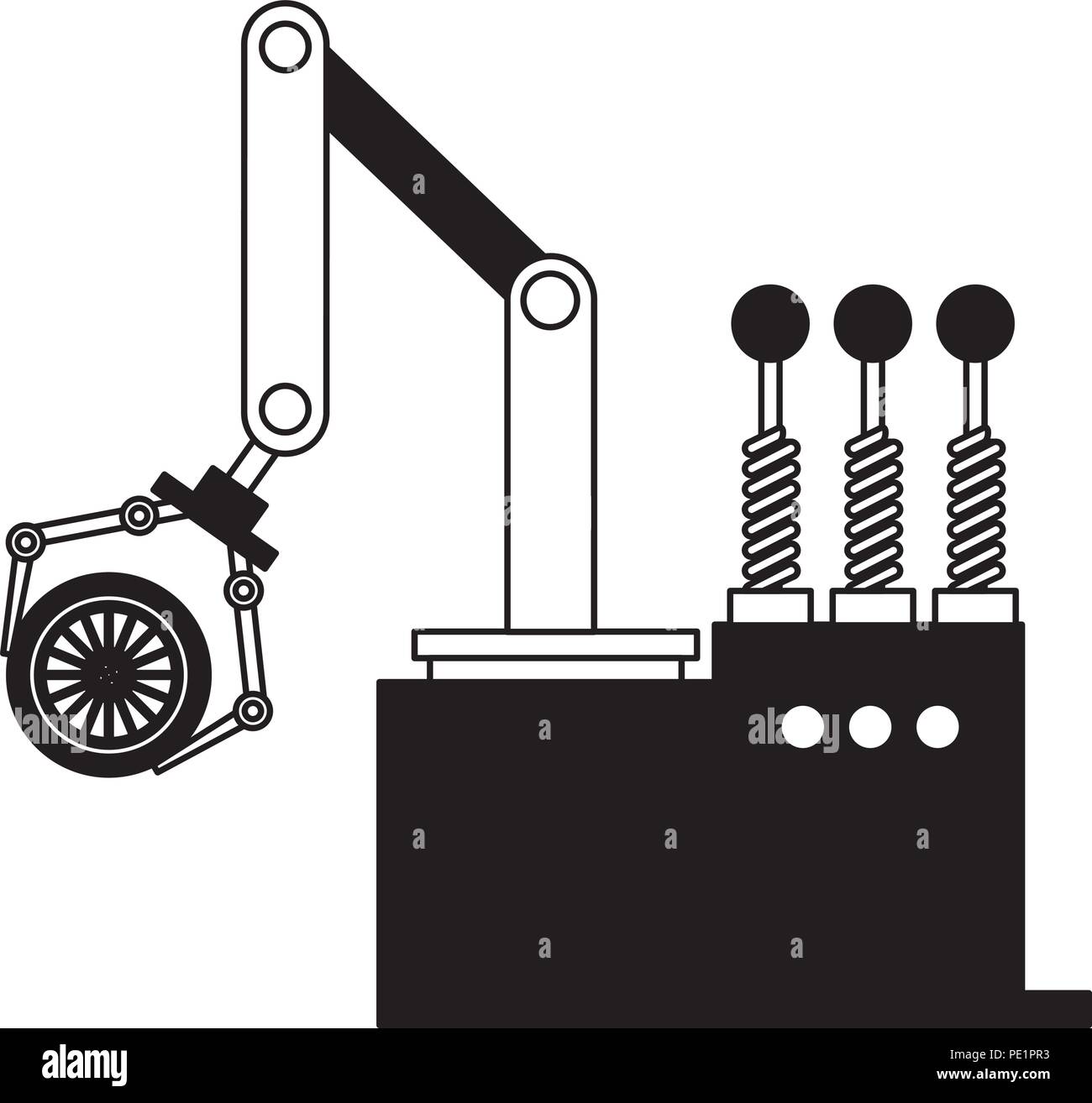robotic hand machine with tire Stock Vector Image & Art - Alamy