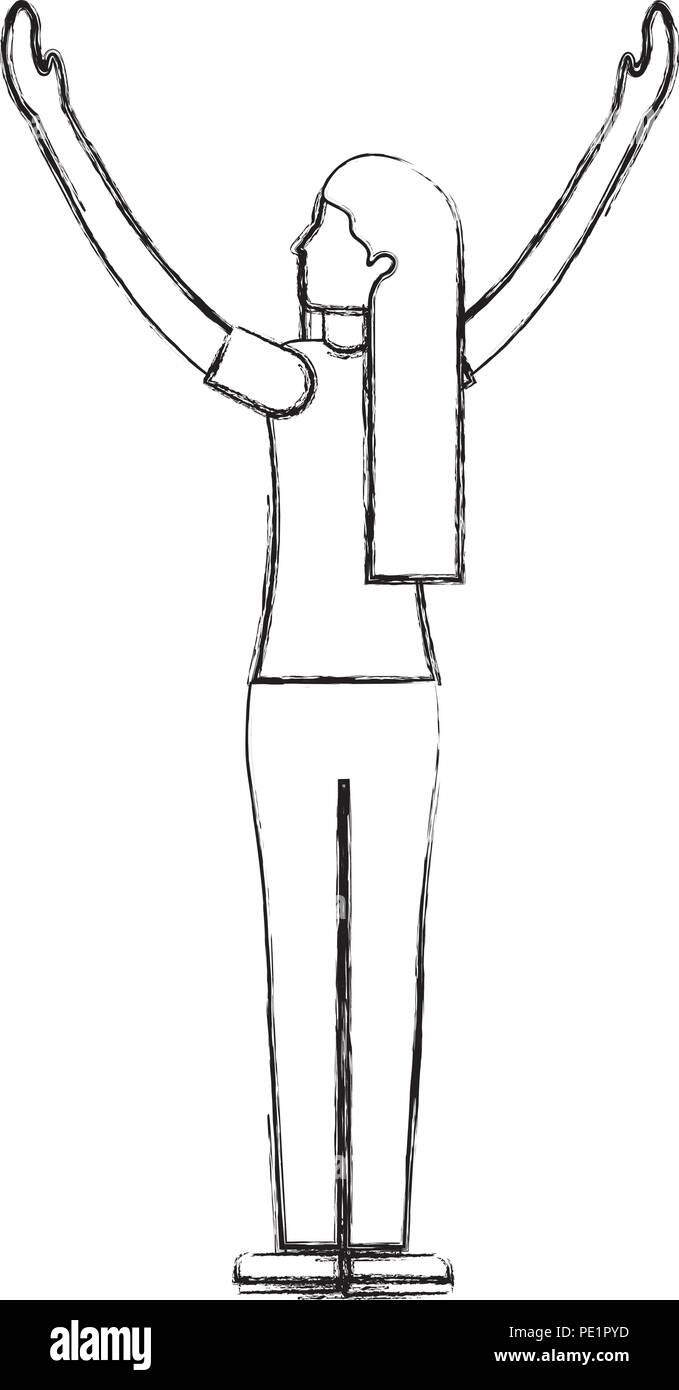 Woman attention pose Stock Vector Images - Alamy