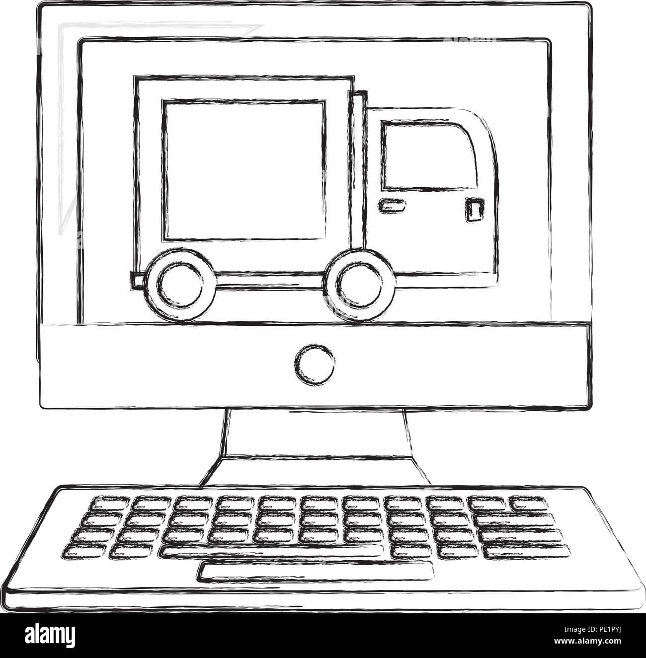 computer food delivery truck online Stock Vector Image & Art - Alamy