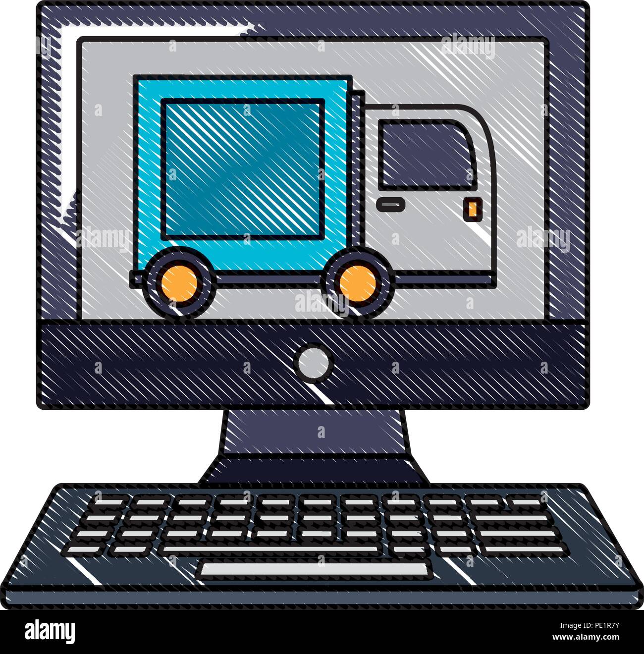 computer food delivery truck online Stock Vector Image & Art - Alamy