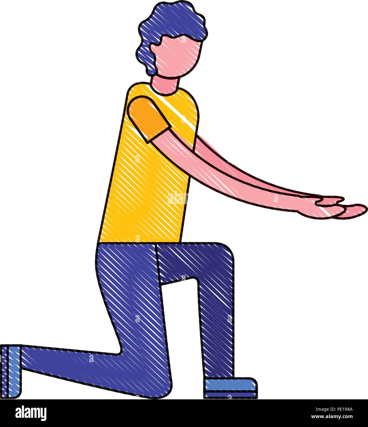 Man knees funny not woman Stock Vector Images - Alamy