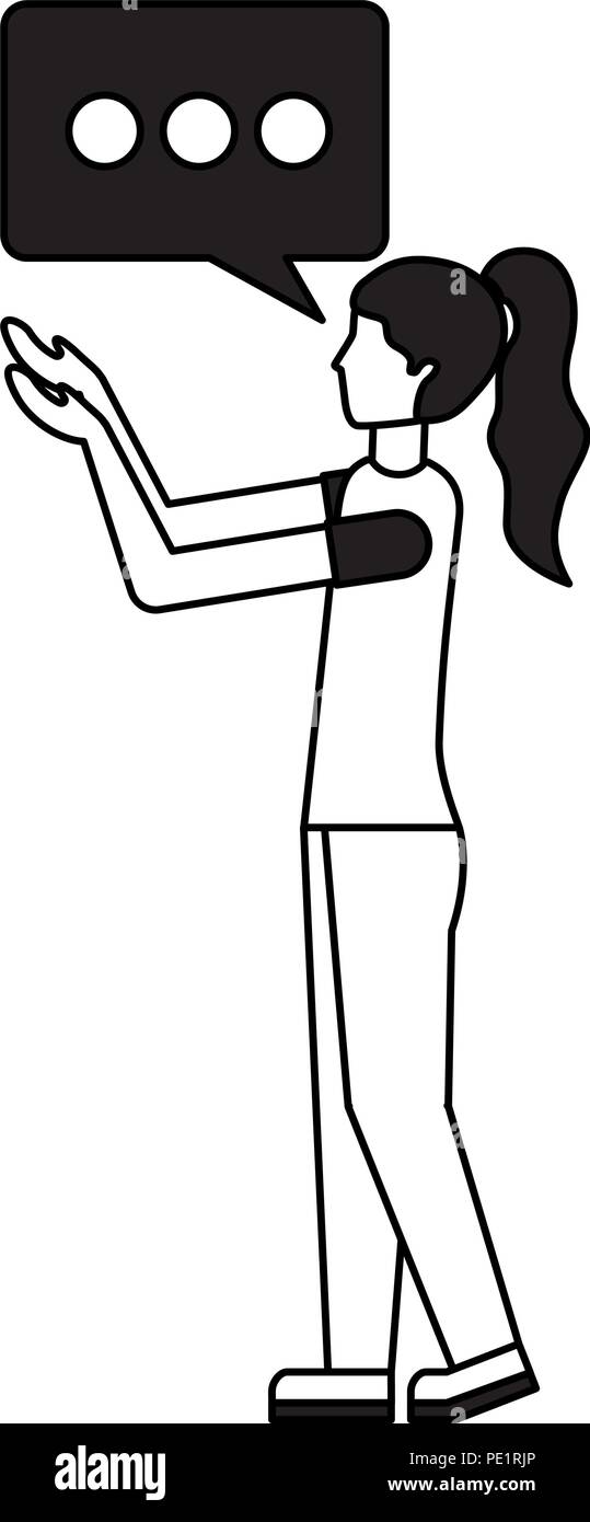 side view woman and speech bubble Stock Vector Image & Art - Alamy