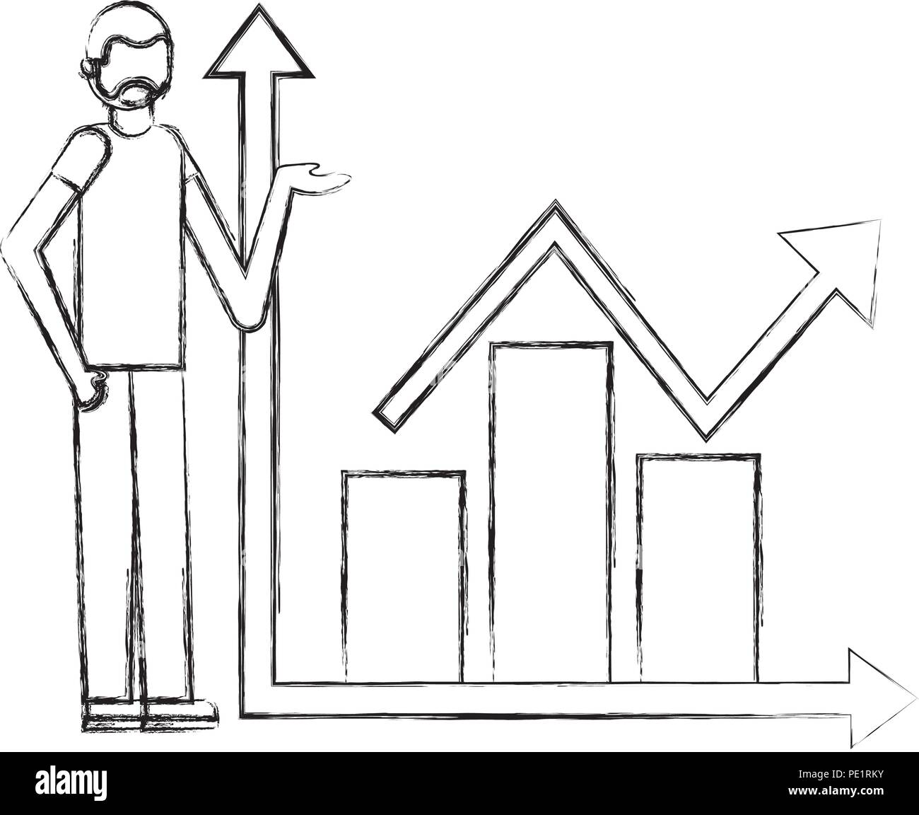 Presentation showing financial growth bar Stock Vector Images - Alamy