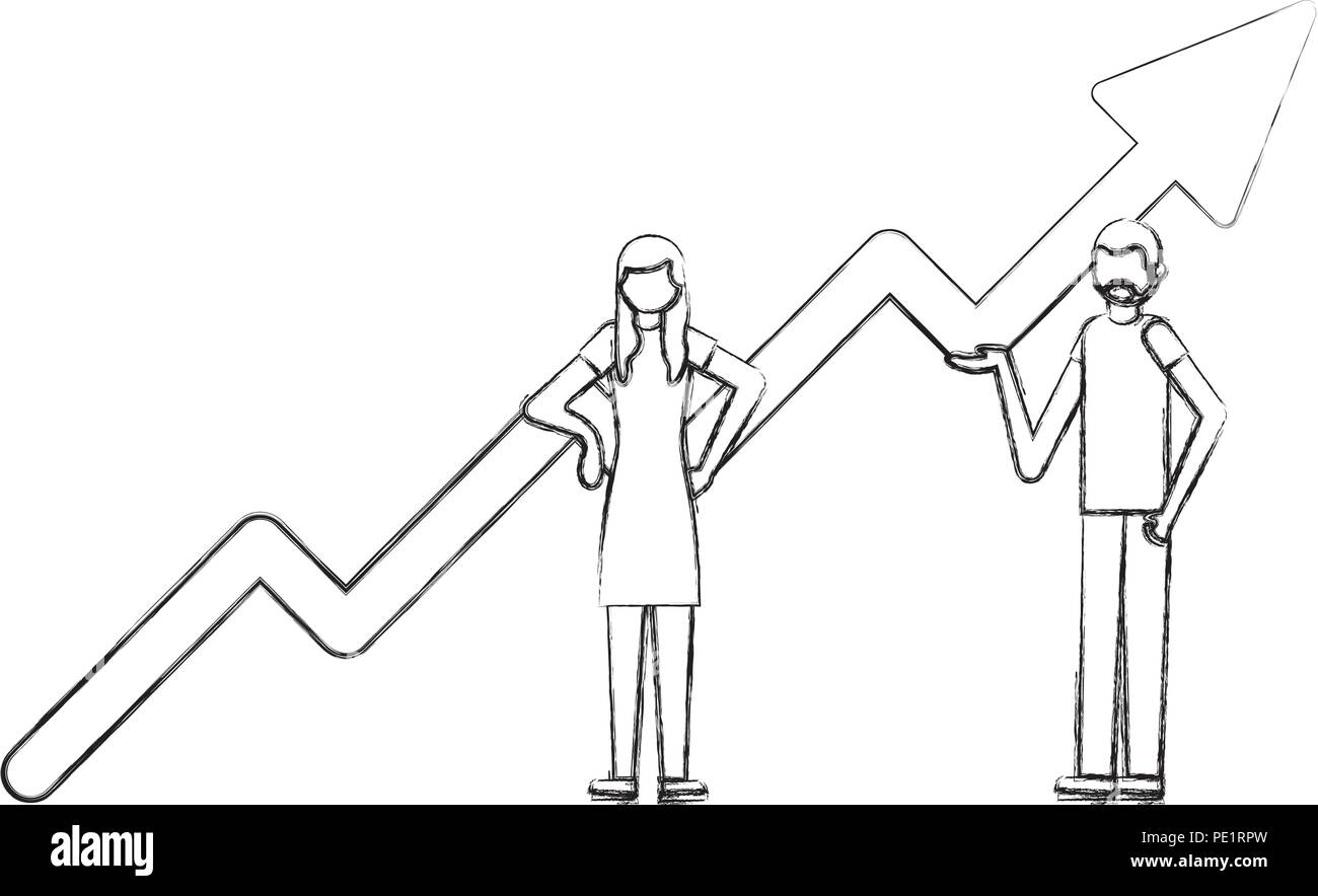 man and woman business growth arrow financial Stock Vector Image & Art ...